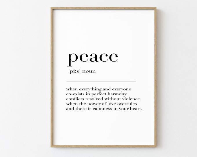Peace, Peace Print, Peace Poster, Peace Sign, Peace Definition Print ...