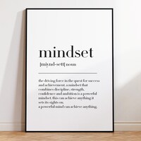 Mindset Poster, Mindset Print, Mindset Definition Print, Office Wall ...