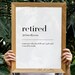Retired Definition Print, Retirement Poster, Retired Print, Gift for ...