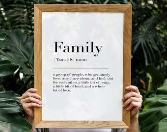 Family Definition Poster - Etsy