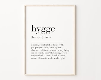 Hygge Definition Print Dictionary Poster Quote Wall Art - Etsy