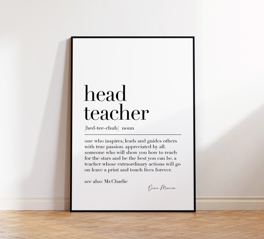 Head Teacher Definition Print, Teacher Gifts, Teacher Poster, Quote ...