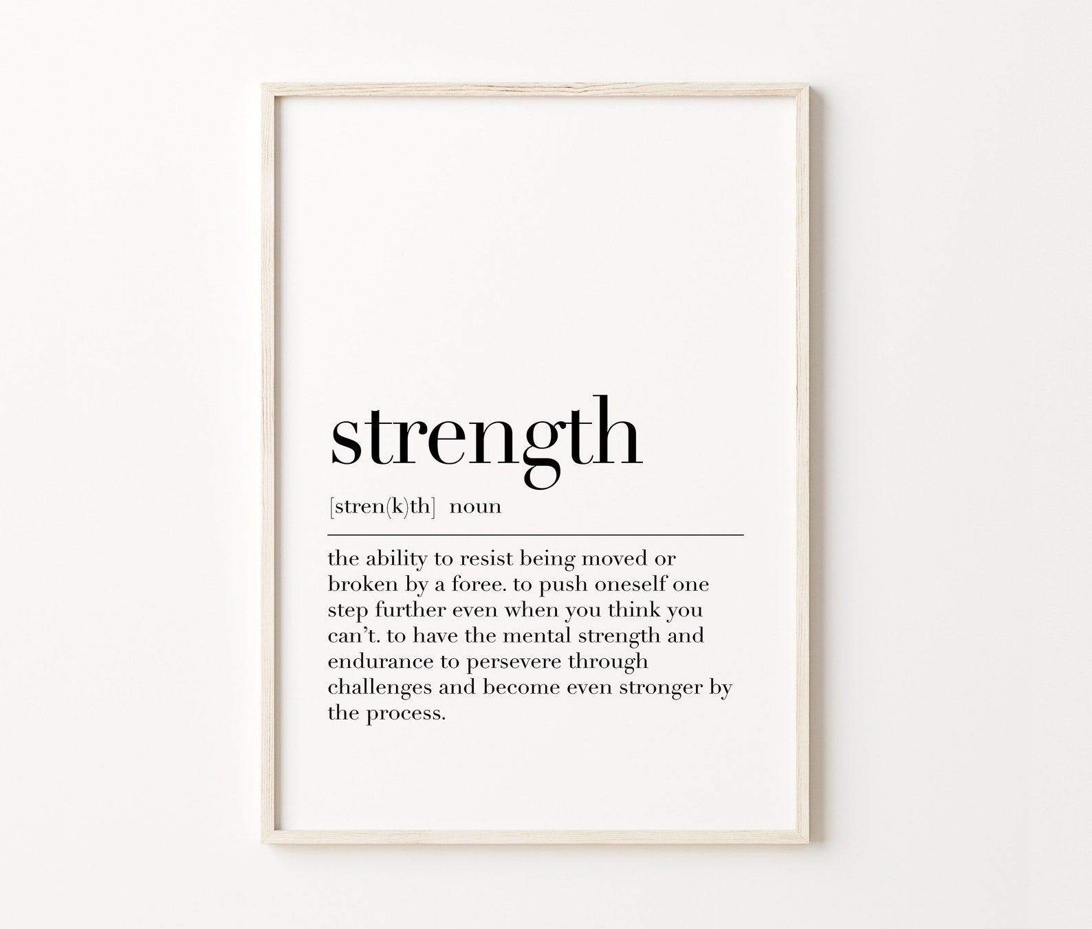 Strength, Strength Definition Poster, Strength Quote Art, Motivational ...