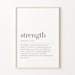 Strength, Strength Definition Poster, Strength Quote Art, Motivational ...