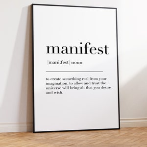 Manifest, Manifest Print, Manifest Poster, Manifest Definition ...