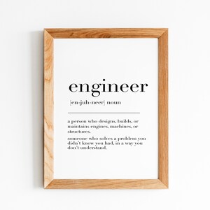 Engineer, Engineer Print, Engineer Poster, Gift for Engineer, Engineer ...