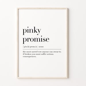 Pinky Promise, Pinky Promise Poster, Pinky Promise Definition Print ...