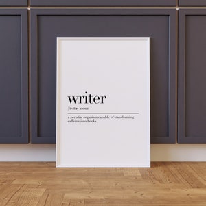 Writer Definition Print, Writer Print, Writer Poster, Gift for Writer ...