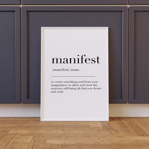 Manifest, Manifest Print, Manifest Poster, Manifest Definition ...