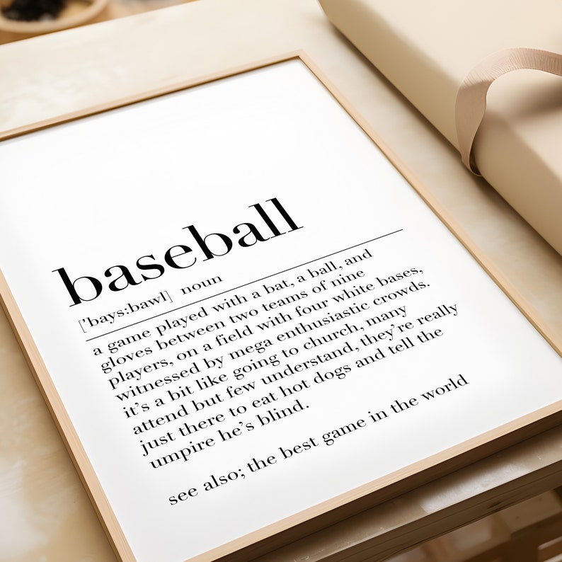 Baseball, Baseball Poster, Baseball Definition, Baseball Quote Print ...