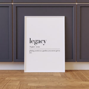 Legacy Definition Print, Legacy Poster, Definition Poster, Legacy Gifts ...