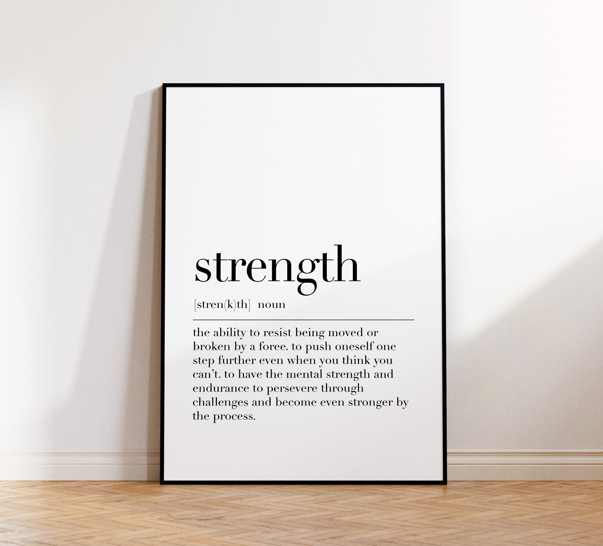 Strength, Strength Definition Poster, Strength Quote Art, Motivational ...