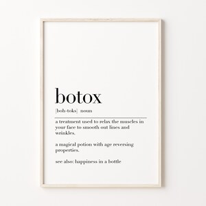 Botox, Botox Poster, Botox Print, Botox Lover Gift, Bathroom Wal Art ...