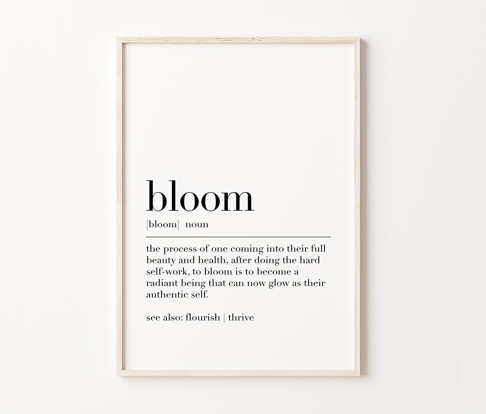 Bloom Definition Print, Bloom Quote Prints, Bloom Poster, Motivational ...