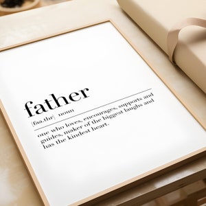 Father, Father Definition, Father Quote Print, Family Gifts, Gift for ...