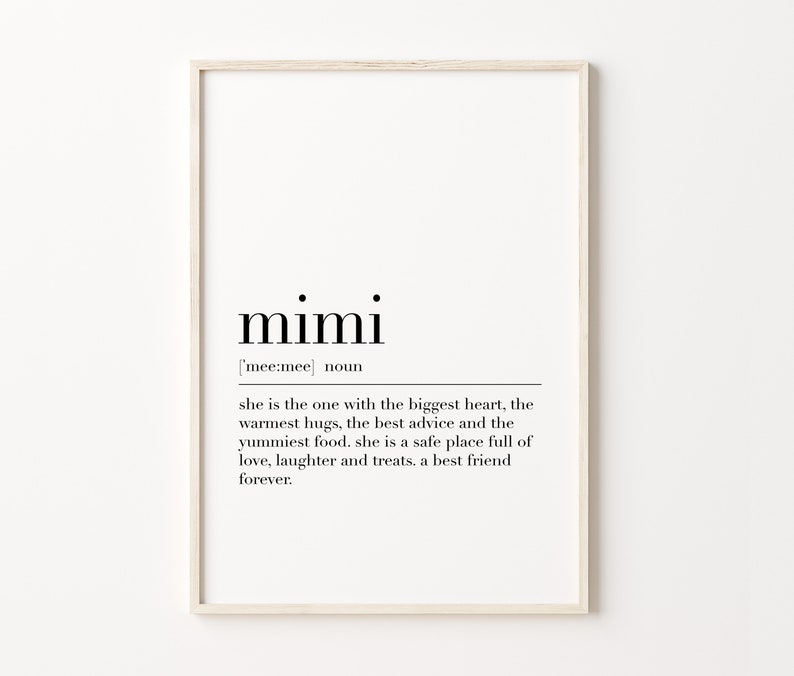 Mimi Definition, Mimi Poster, Mimi Sign, Mimi Gifts, Gifts for Grandma ...