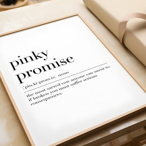Pinky Promise, Pinky Promise Poster, Pinky Promise Definition Print ...