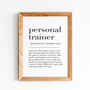 Personal Trainer Definition Print, Gift for Personal Trainer, Personal ...