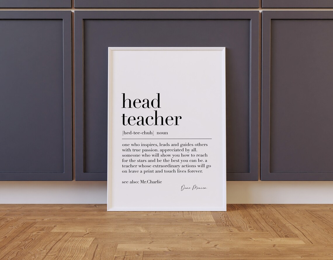 Head Teacher Definition Print, Teacher Gifts, Teacher Poster, Quote ...