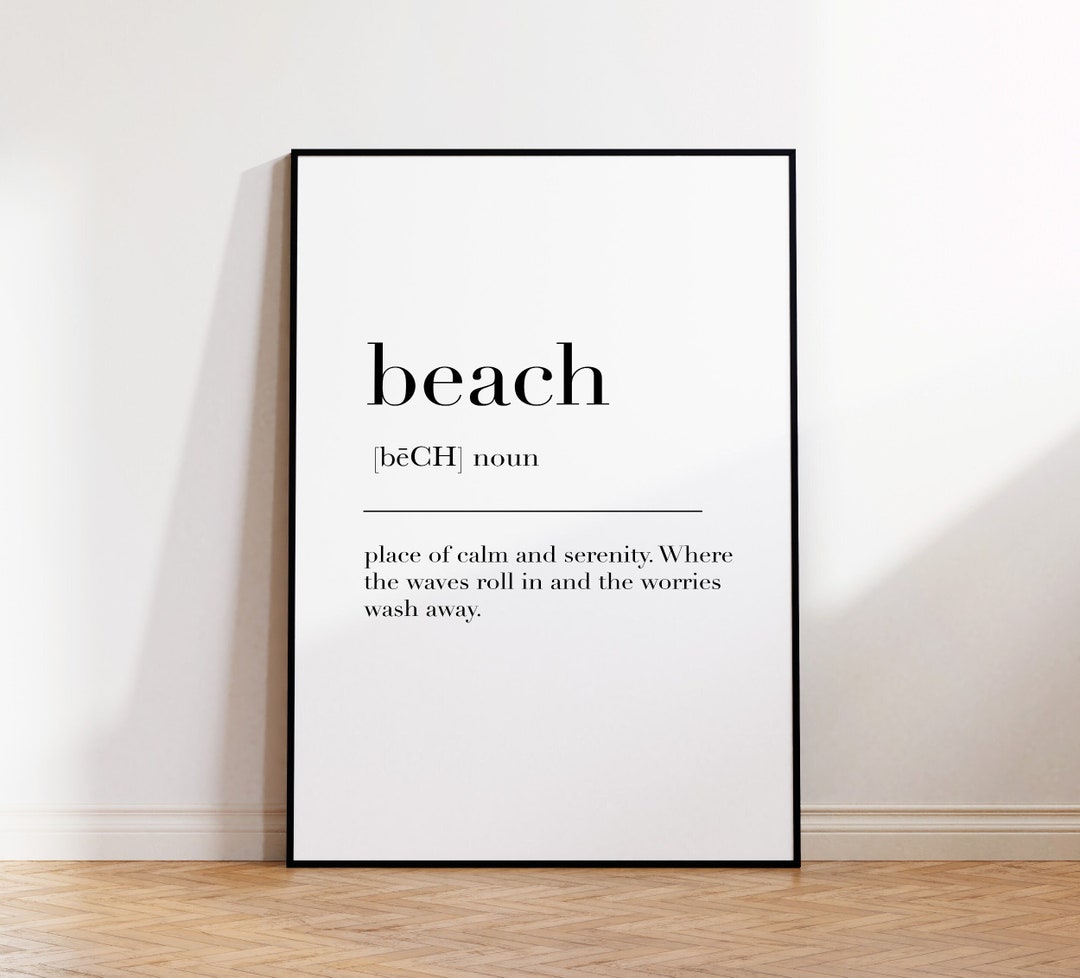 Beach Definition Print, Beach Print, Gift for Beach, Definition Poster ...