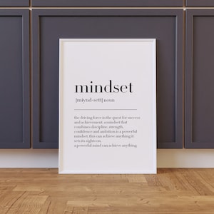 Mindset Poster, Mindset Print, Mindset Definition Print, Office Wall ...