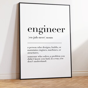 Engineer, Engineer Print, Engineer Poster, Gift for Engineer, Engineer ...