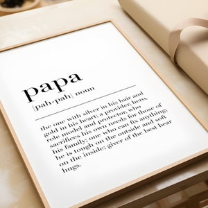 Papa Definition Print, Gift for Papa, Papa Gifts, Custom Dad Gift, Gift ...