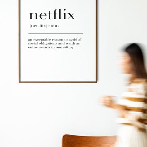 Netflix Netflix Print Netflix Poster Netflix Definition | Etsy