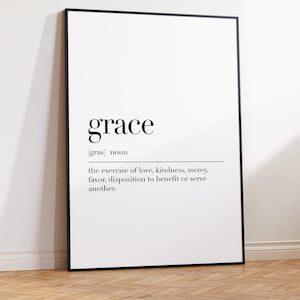 Grace Definition Print, Grace, Grace Print, Grace Poster, Grace Sign ...