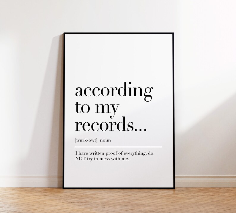 According to My Records, According to My Records Definition Print ...