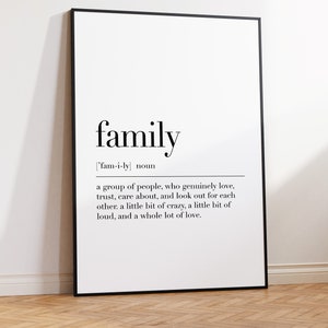 Family, Family Print, Family Poster, Family Definition, Definition ...