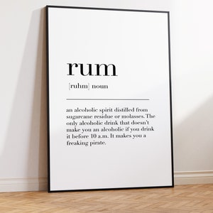 Rum, Rum Print, Rum Poster, Rum Definition, Rum Wall Decor Poster, Rum ...