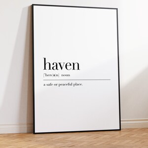 Haven, Haven Print, Haven Poster, Haven Sign, Haven Wall Decor, Haven ...