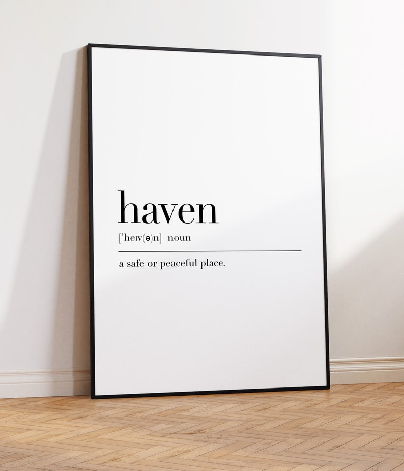 Haven, Haven Print, Haven Poster, Haven Sign, Haven Wall Decor, Haven ...