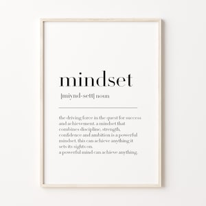 Mindset Poster, Mindset Print, Mindset Definition Print, Office Wall ...