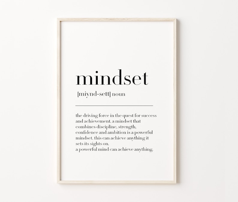 Mindset Poster, Mindset Print, Mindset Definition Print, Office Wall ...