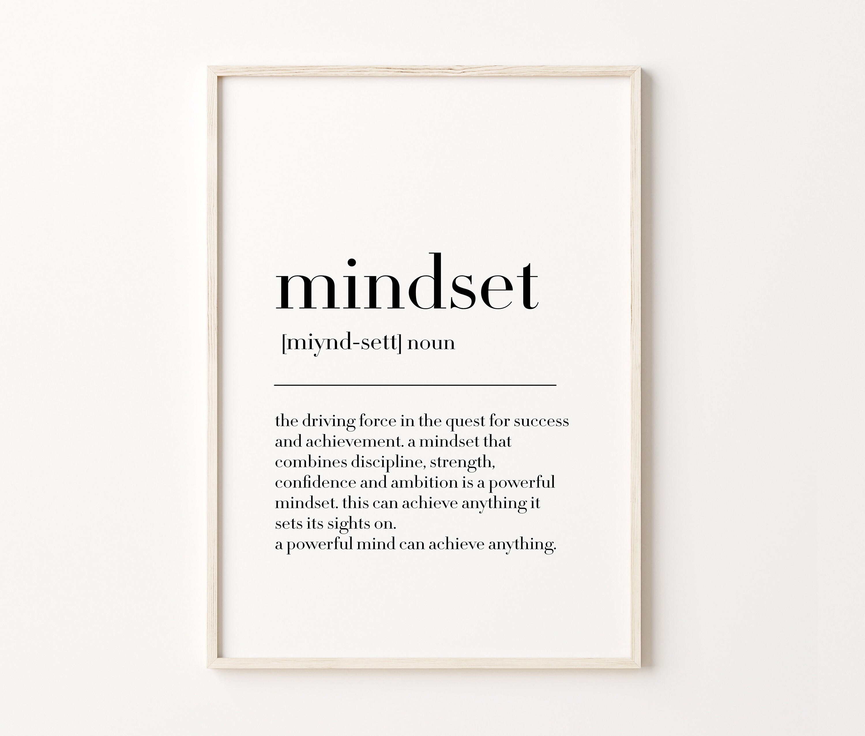 Mindset Poster, Mindset Print, Mindset Definition Print, Office Wall ...