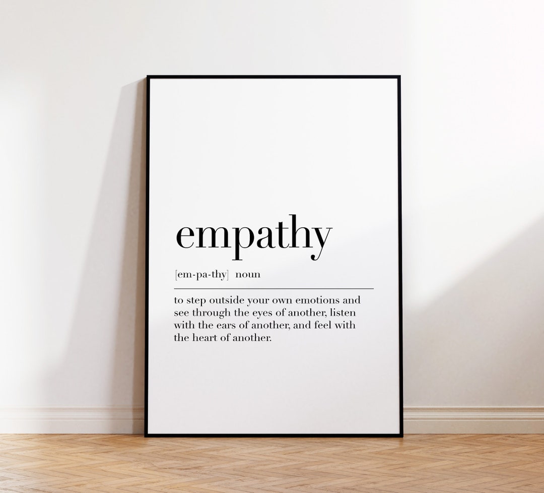 Empathy Poster, Empathy Definition Print, Empathy Wall Art, Therapist ...
