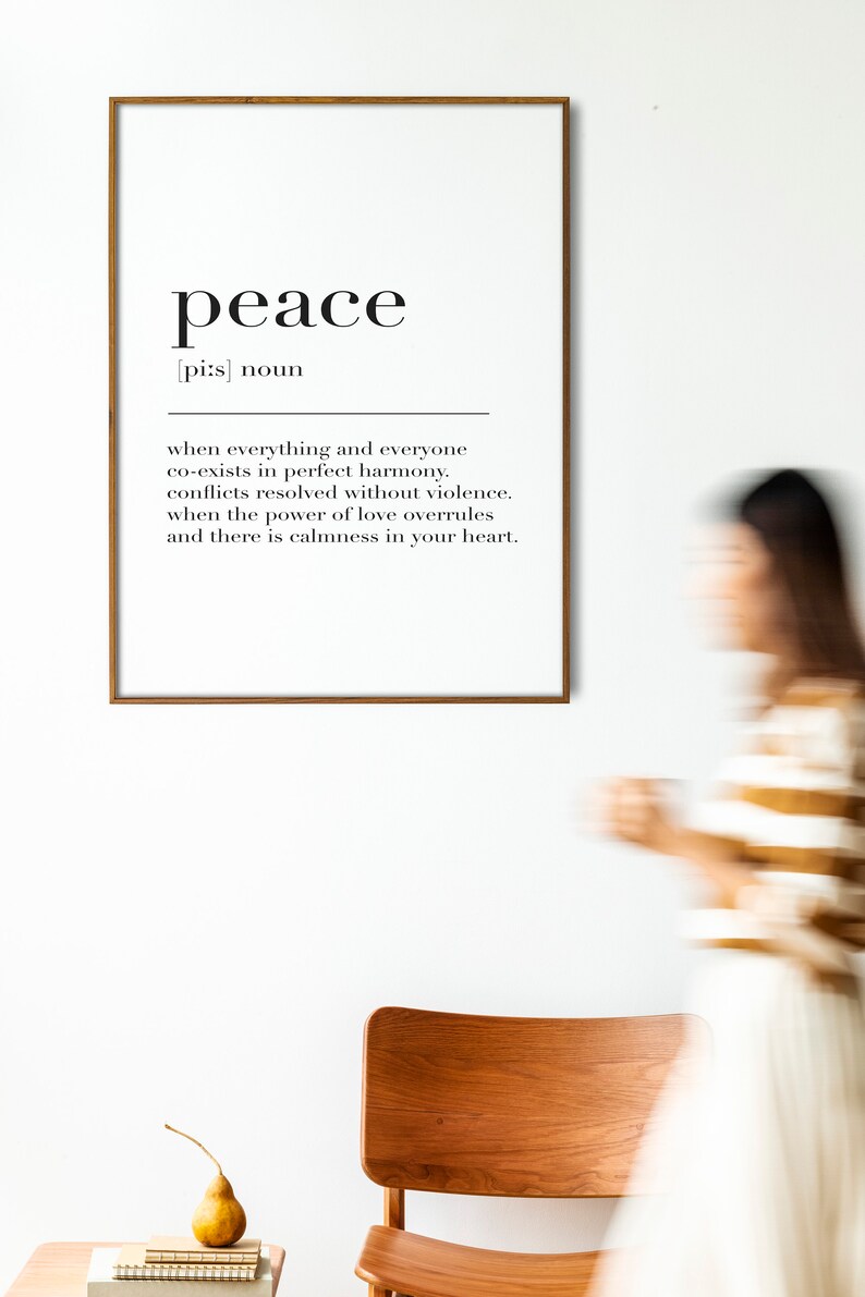 Peace Peace Print Peace Poster Peace Sign Peace Definition | Etsy