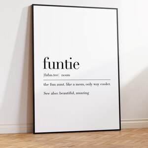 Funtie Definition Print, Funtie Poster, Funtie Quote Wall Art, Gift for ...