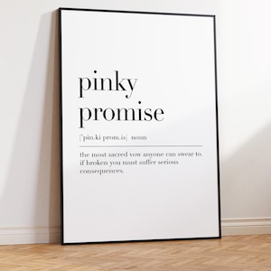 Pinky Promise, Pinky Promise Poster, Pinky Promise Definition Print ...