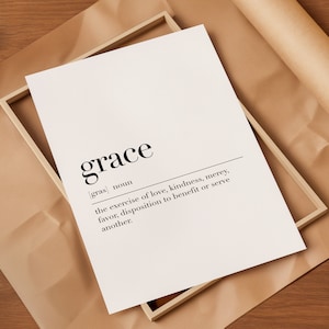 Grace Definition Print, Grace, Grace Print, Grace Poster, Grace Sign ...