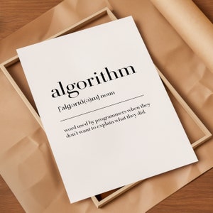 Algorithm Definition Print, Algorithm Poster, Programmer Gift, Algorithm Sign, Algorithm Quote ...