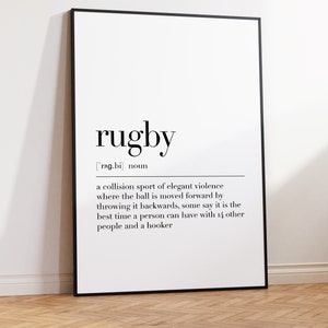 Rugby Definition Print, Gifts for Rugby, Rugby Gifts, Rugby Quote ...