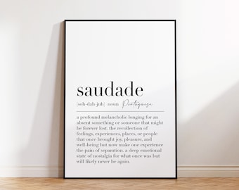 Saudade // Definition Print - Etsy