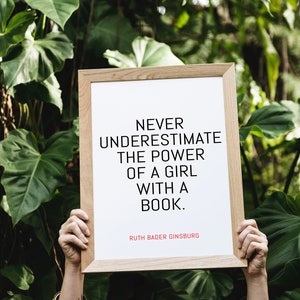 Never Underestimate the Power of a Girl With a Bookruth Bader - Etsy