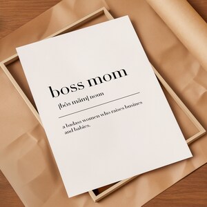 Boss Mom, Boss Mom Print, Boss Mom Poster, Boss Mom Wall Decor Poster ...