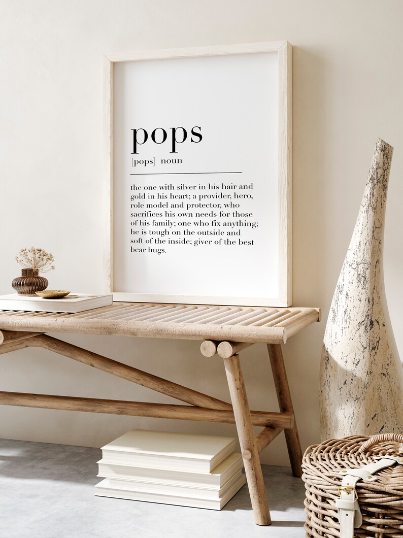 Pops Definition Print Gifts for Pops Grandpa Giftsgift for | Etsy