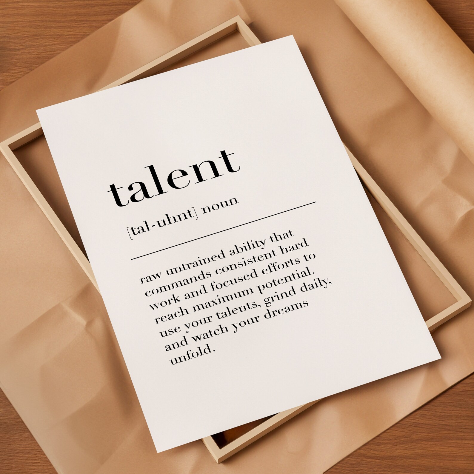 Talent, Talent Print, Talent Poster, Talent Definition Print, Talent ...
