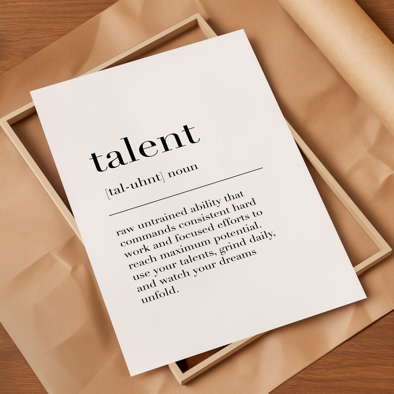 Talent, Talent Print, Talent Poster, Talent Definition Print, Talent ...